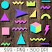 90's SVG, Retro Shapes PNG, Memphis Shapes Clipart, Nineties Elements ...