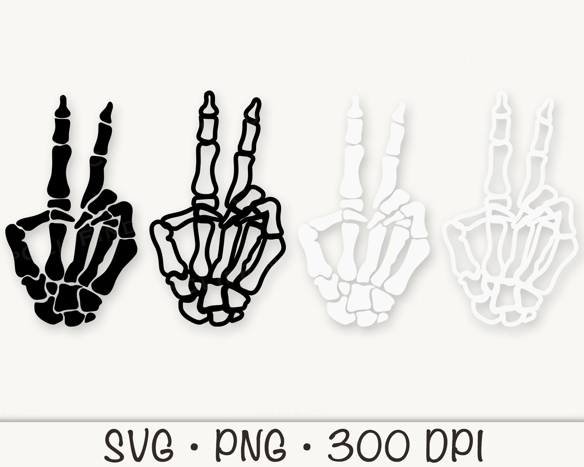 Skeleton Peace Sign SVG: Vector Cut File, PNG (instant Download) - Etsy