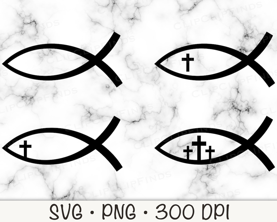 Christian Fish Ichthus Cross SVG PNG Bundle (digital Download) - Etsy