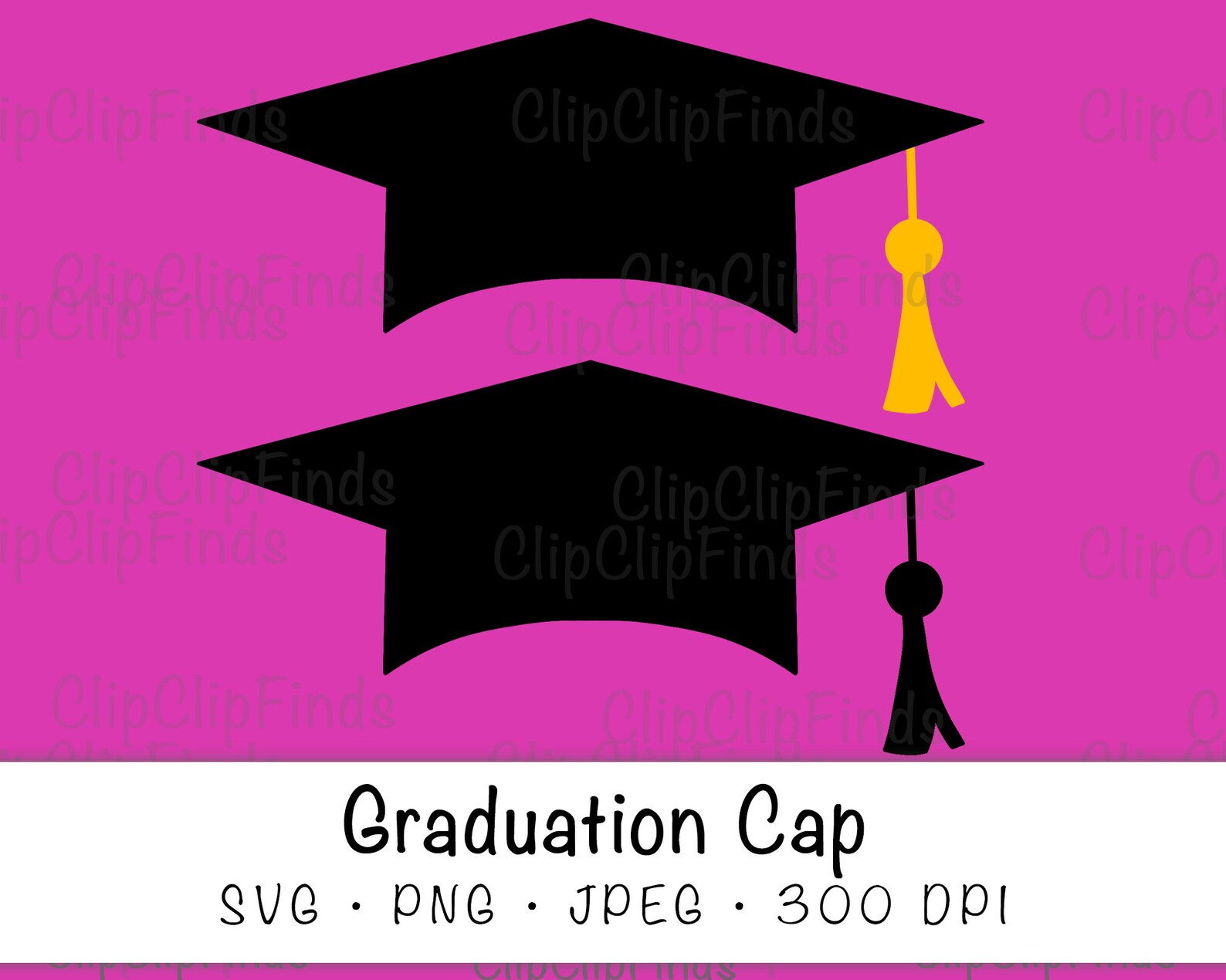Graduation Cap and Tassel SVG Vector Cut File JPEG on White - Etsy Canada