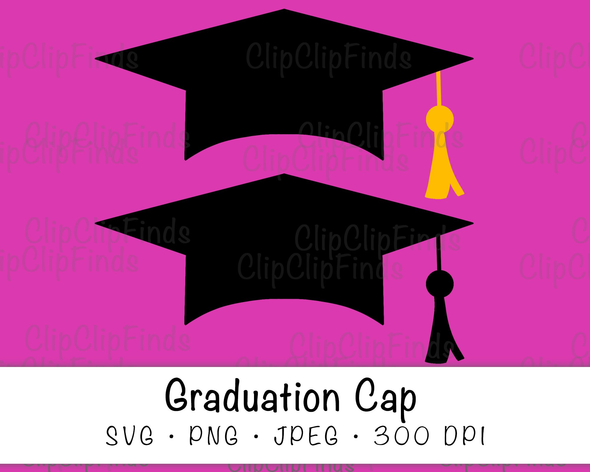 Graduation Cap and Tassel SVG Vector Cut File JPEG on White | Etsy