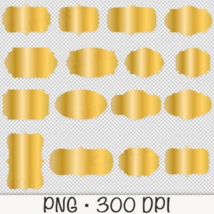 Gold Label Frames PNG, Digital Gold Label Graphics, Gold Tags Clipart ...