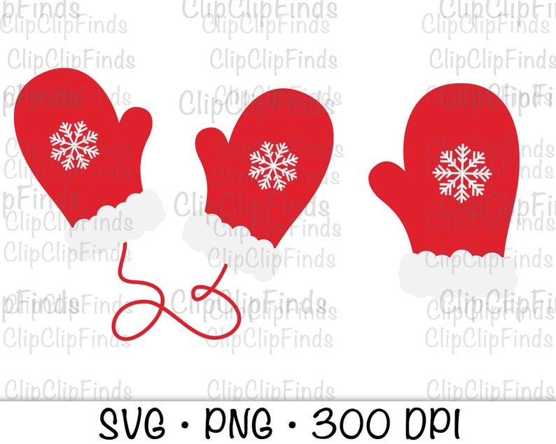 Santa Claus Mittens Santa Gloves Mittens With String SVG - Etsy