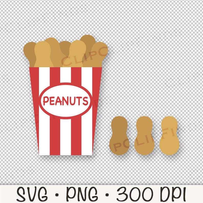 Peanuts Clipart, Peanuts PNG, Peanut SVG, Circus, Carnival, Digital ...