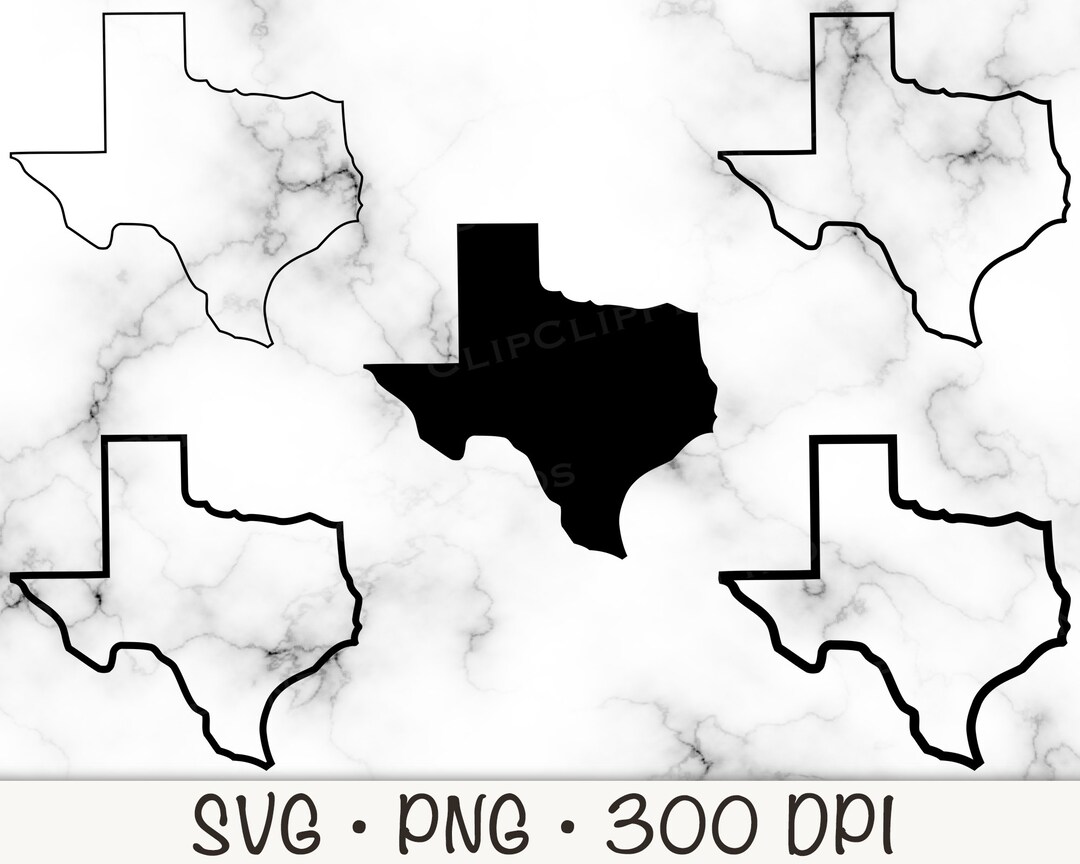 Texas State Outline SVG: Vector Cut File, Transparent PNG (digital ...