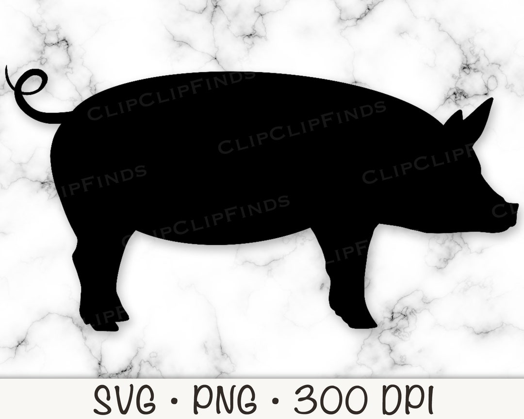 Pig SVG Vector Cut File and PNG Transparent Background Instant Download ...