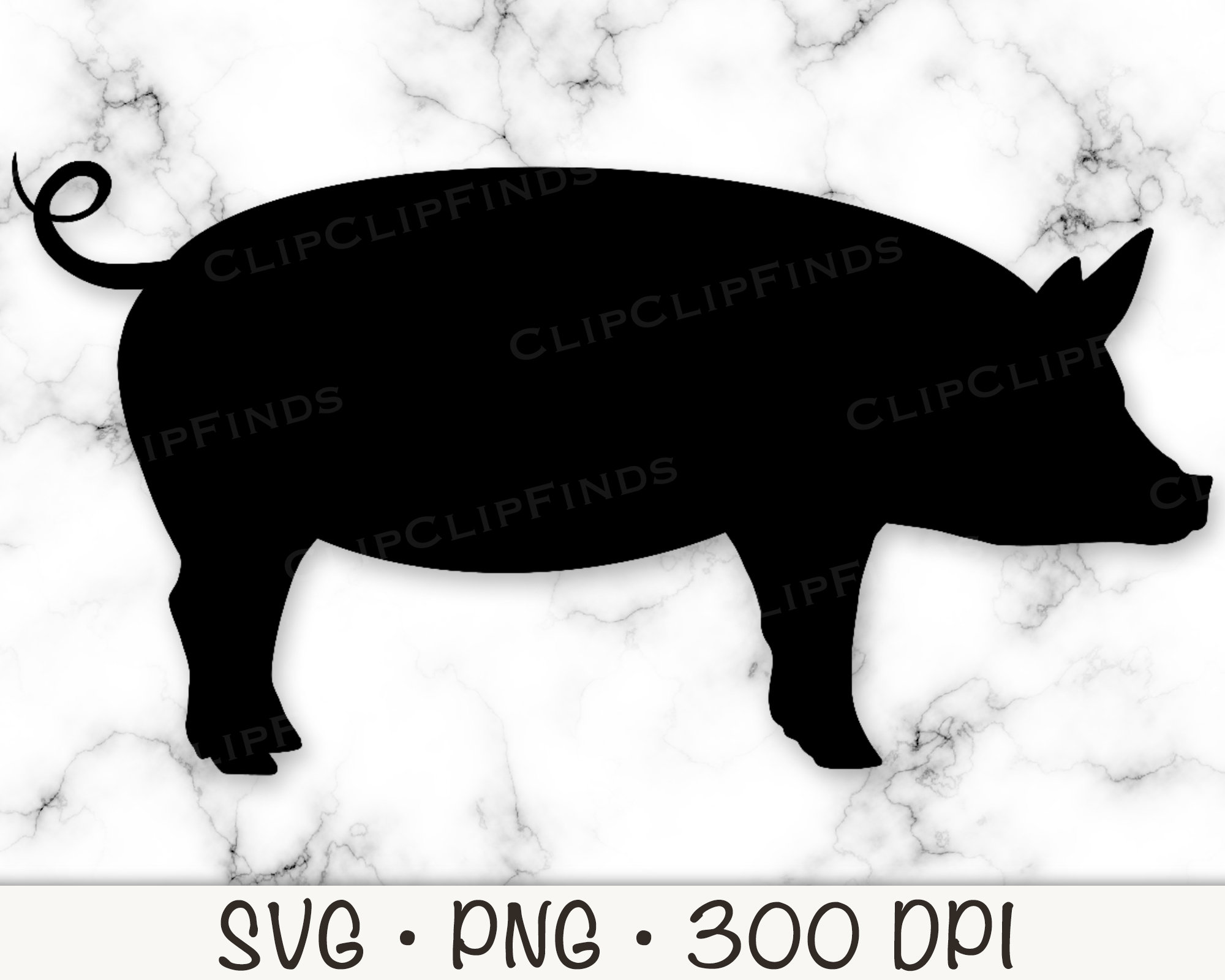 Pig SVG Vector Cut File and PNG Transparent Background Instant - Etsy UK
