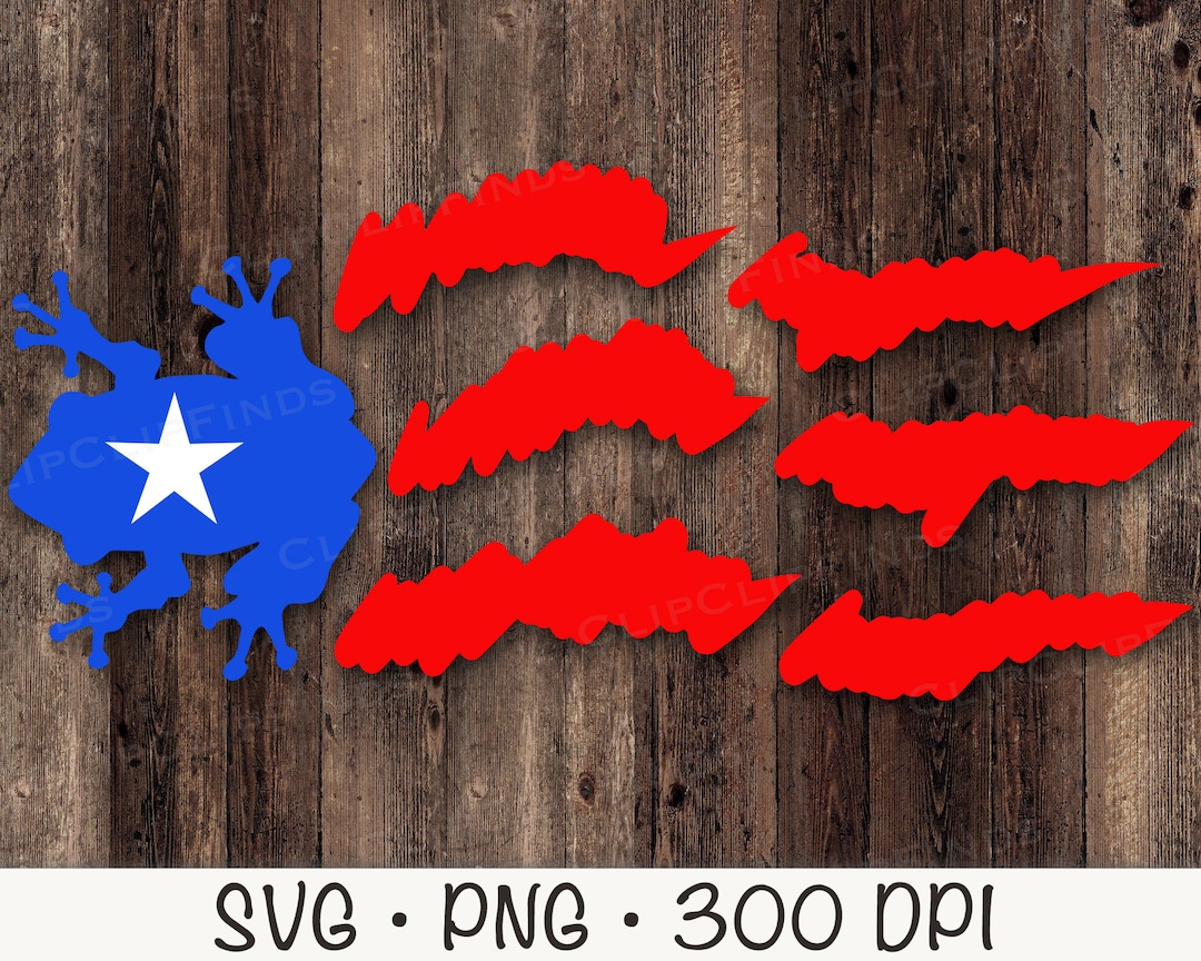 Puerto Rican Coqui Flag SVG Vector Cut File and PNG - Etsy Singapore