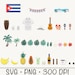 Kubanische Clipart, Kuba SVG, PNG Grafiken, sofortiger digitaler ...