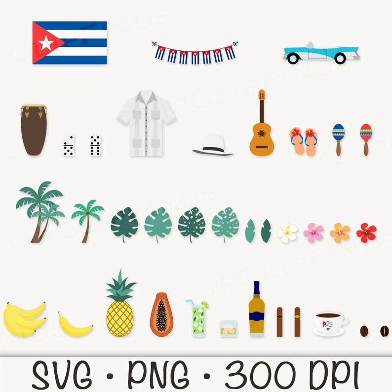 Cuban Clipart, Cuba SVG, PNG Graphics, Instant Digital Download - Etsy