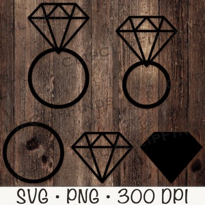 Diamond Ring SVG, Engagement Ring PNG, Wedding Ring Svg, Wedding Band ...