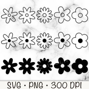 Daisy SVG, Daisy PNG, Daisy Clipart, Silhouette, Daisy Black Outline ...