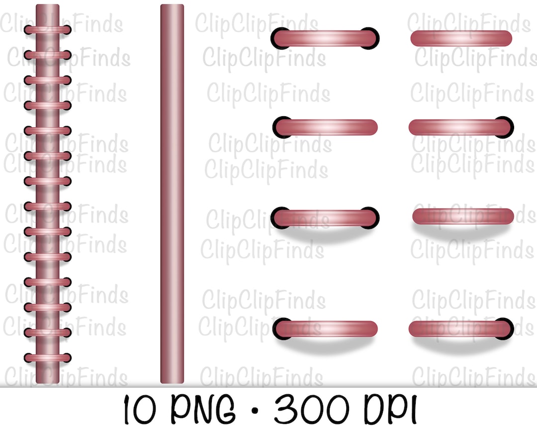 Metallic Rose Gold Binder Rings for Digital Planners, Binder Rings PNG ...
