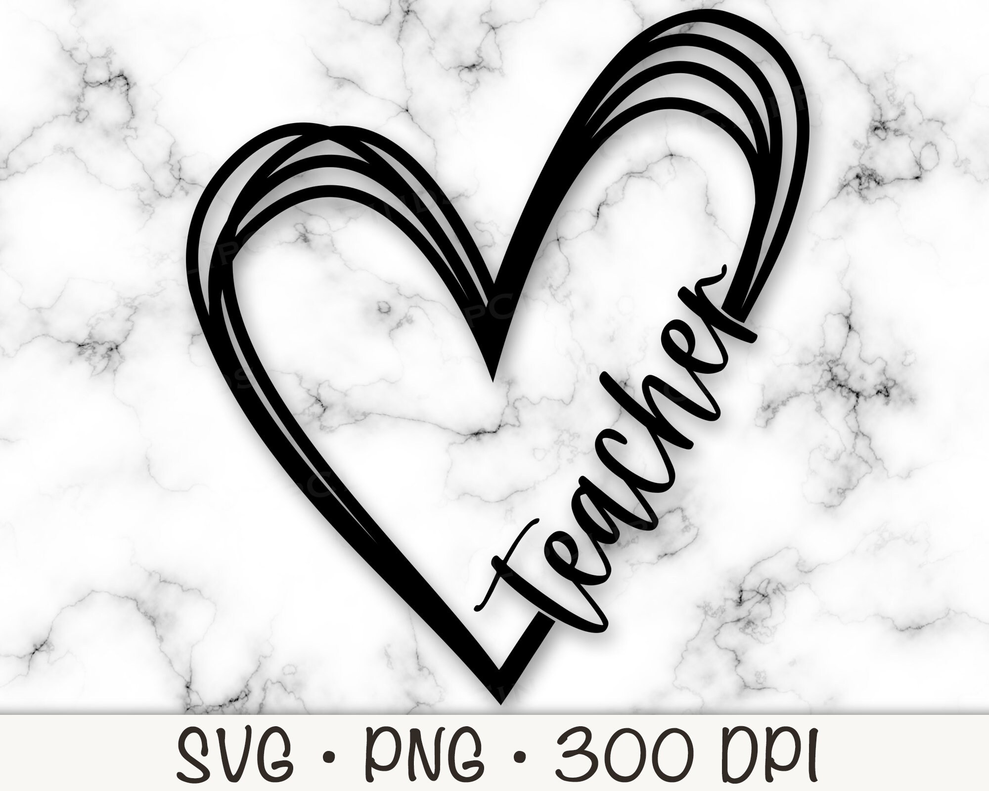 Profesor con corazón SVG Vector corte archivo PNG fondo - Etsy España