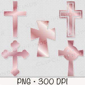 Rose Gold Cross Clipart, PNG, Rose Gold Cross Clipart, Rose Gold ...