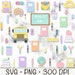 Pastel School Clipart, School Supplies SVG, Cute School Graphics PNG ...