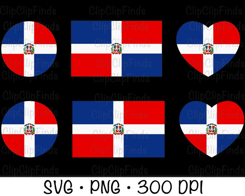 Dominican Flag SVG PNG: Heart, Circle, National Colors (digital ...