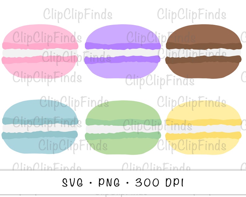 Macaron Bundle SVG Vector Cut File and PNG Transparent - Etsy