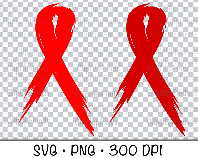 Red Ribbon Red Ribbon Week Distressed Ribbon SVG Vector - Etsy