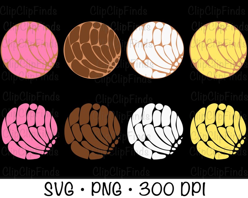 Concha Pan Dulce Mexican Sweet Bread SVG Vector Cut File and - Etsy ...