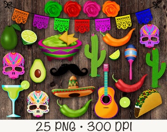 Fiesta Clipart Set Cute Graphics of Mexican Party and Cinco De Mayo ...