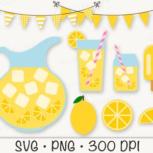 Lemonade Clip Art, Lemonade Bundle Pack, Lemon, SVG, PNG, Clip Art ...