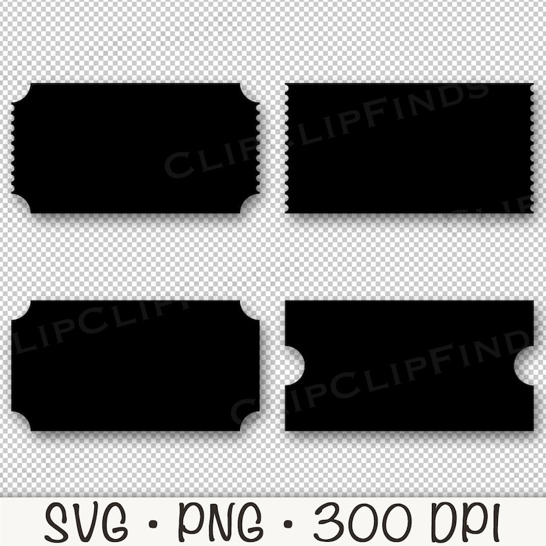 Ticket SVG, Movie Tickets PNG, Ticket Silhouette, Digital Download - Etsy