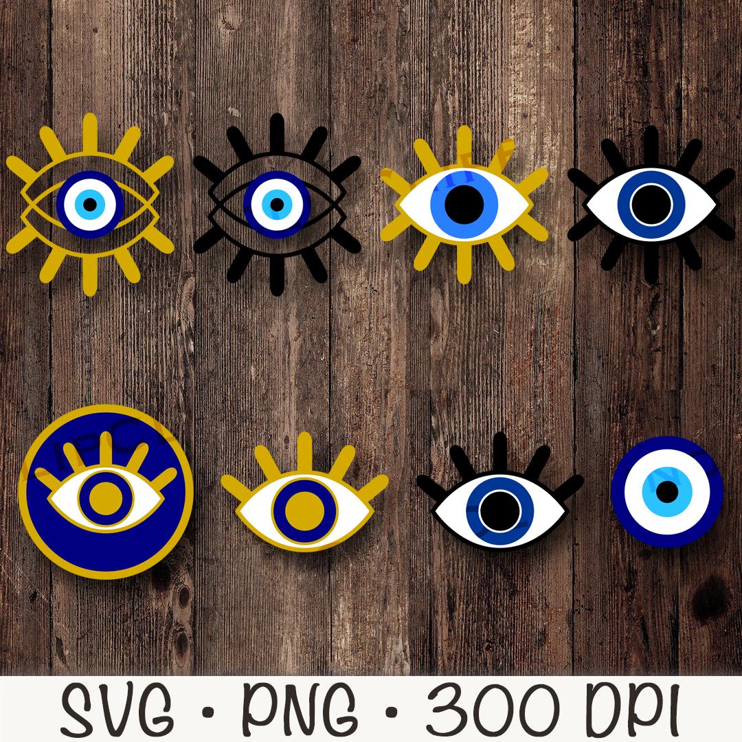 Evil Eye SVG Bundle: Lashes, Thick Outline Clipart (digital Download ...