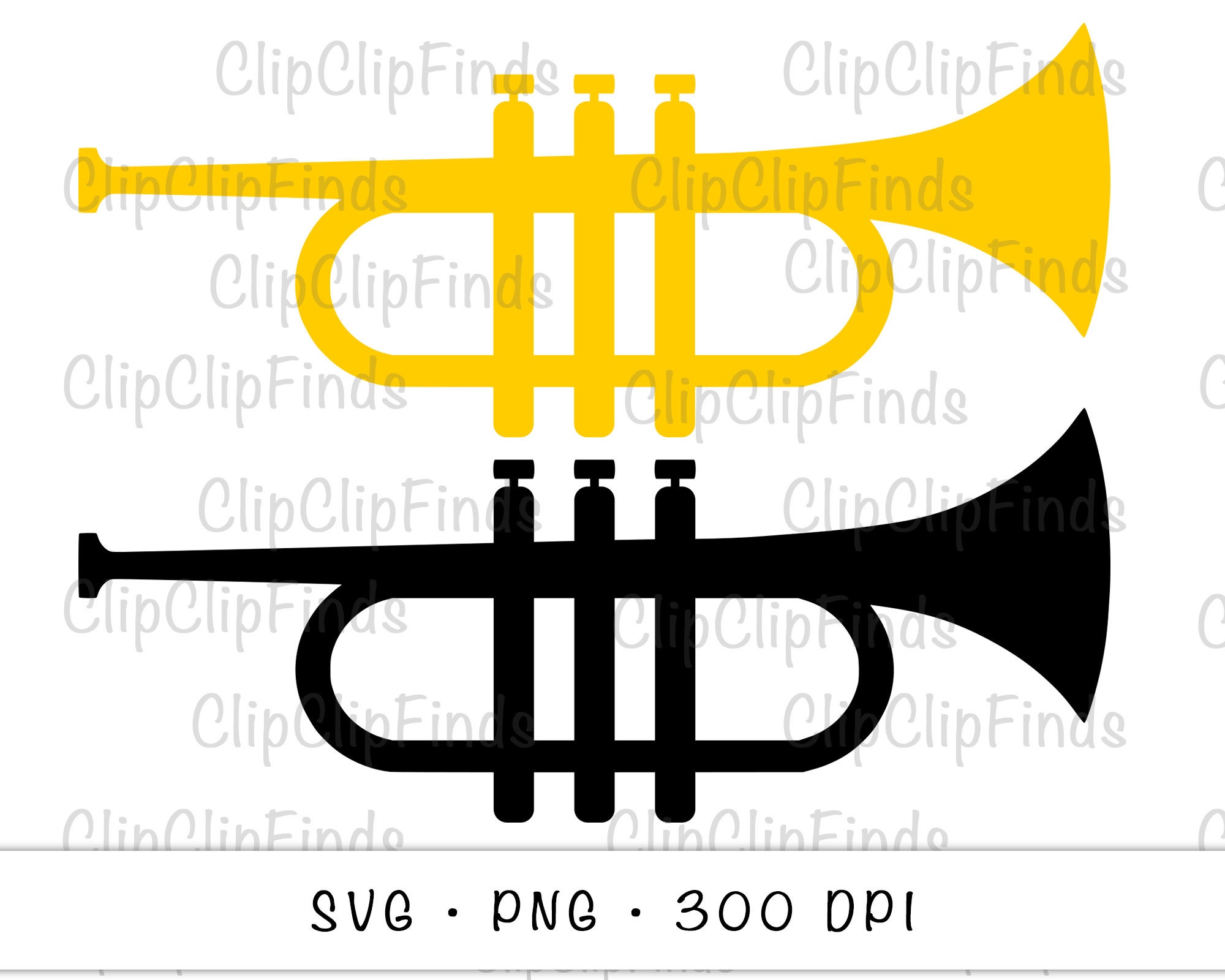 Trumpet SVG Vector Cut File and PNG Transparent Background - Etsy