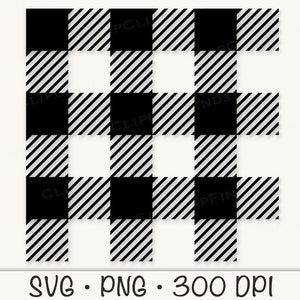 Buffalo Plaid Check Seamless Pattern SVG Vector File and PNG ...