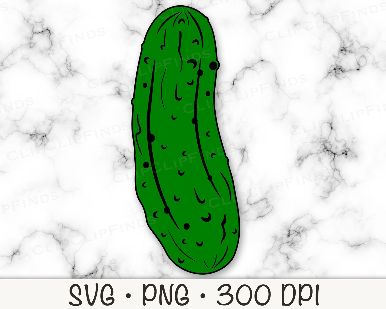 Pickle SVG Vector Cut File and PNG Transparent Background Clip - Etsy