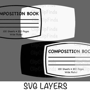 Composition Notebook Label, SVG, PNG, Instant Digital Download - Etsy