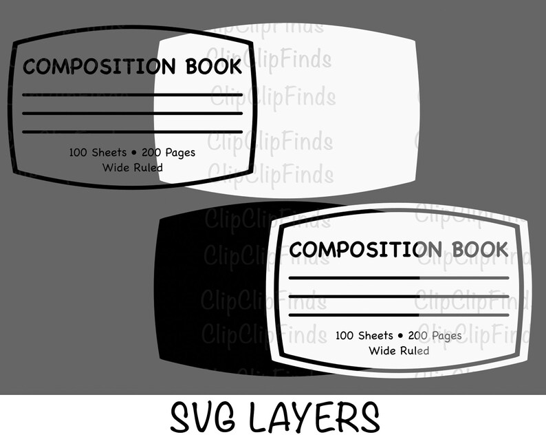 Composition Notebook Label SVG PNG Instant Digital Download - Etsy