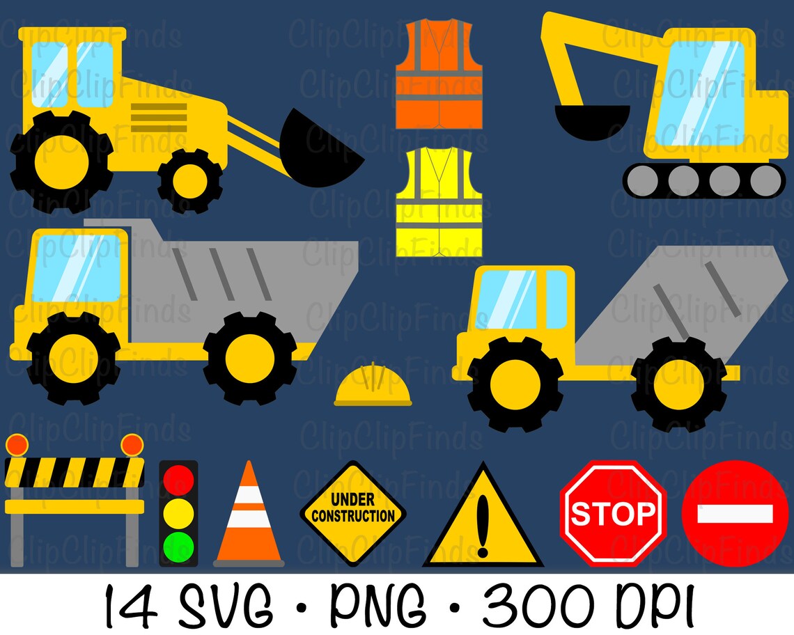 Construction Trucks SVG Depot Bundle Construction Clipart - Etsy