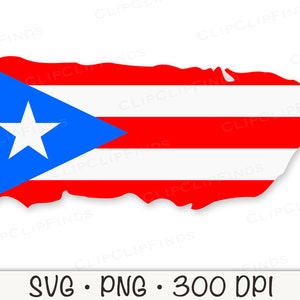 Puerto Rico Flag Map: SVG PNG Clipart (digital Download) - Etsy