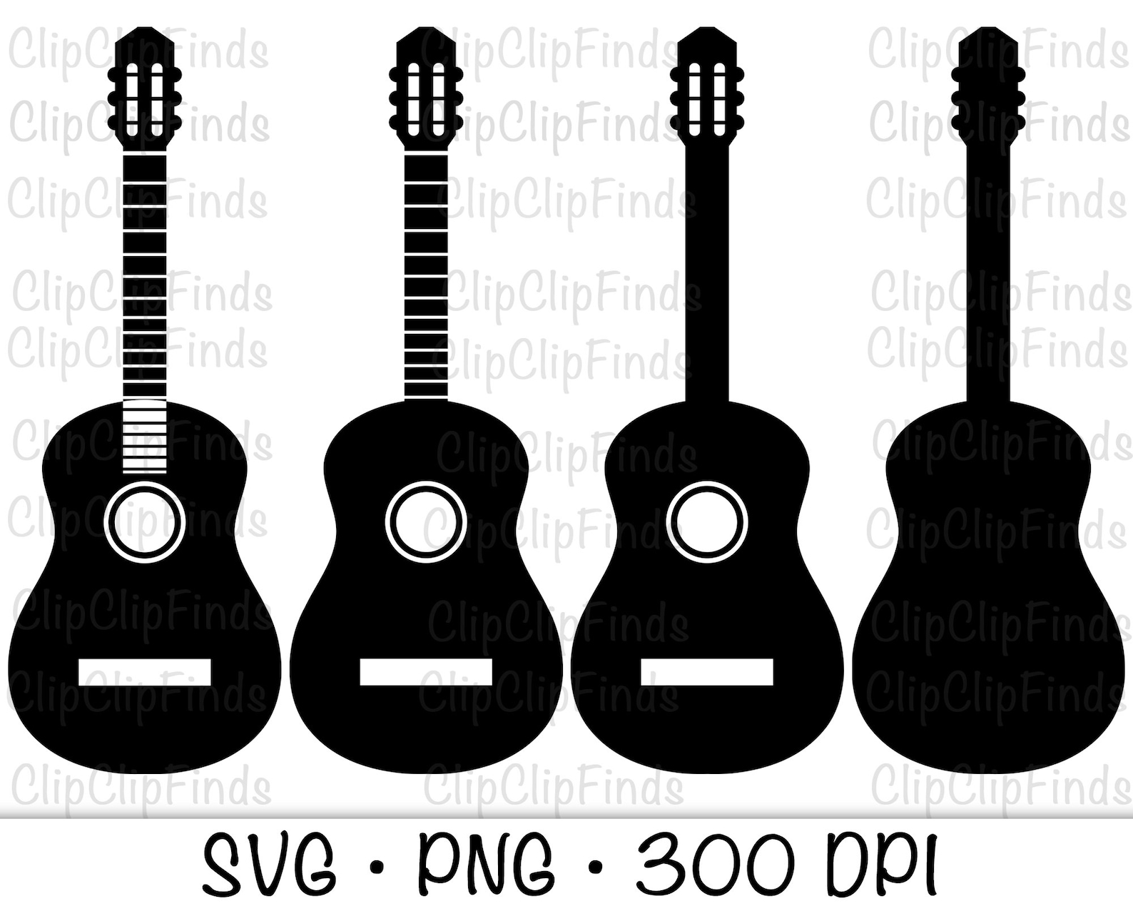 Guitar SVG File, Guitar PNG, Guitar Silhouette, Instant Digital ...