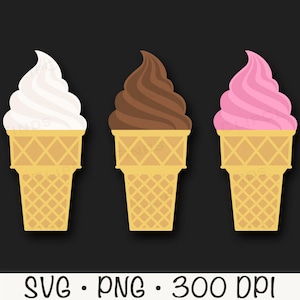Soft Serve Ice Cream Clipart, Ice Cream Cone PNG, Ice Cream SVG ...
