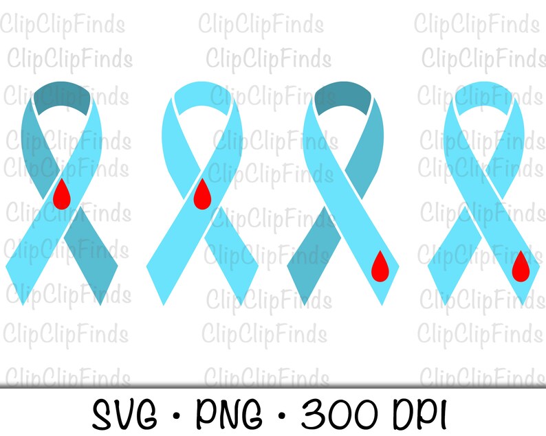 Diabetes Awareness Blue Ribbon Bundle Pack With Blood Drop - Etsy