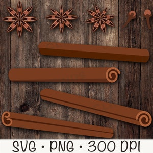 Spices SVG, Cinnamon Stick, Clove, Star Anise, PNG, Clipart, Instant ...