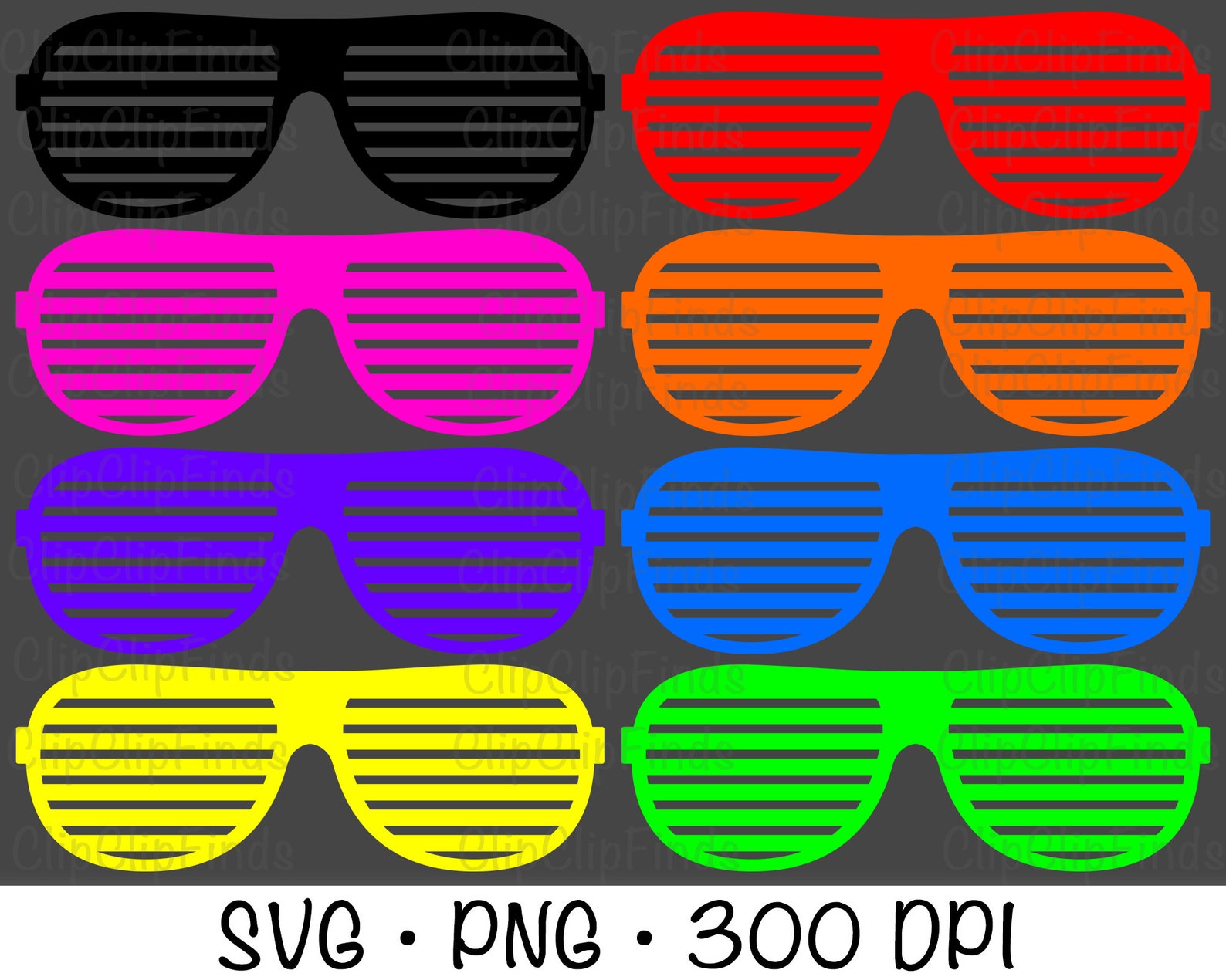 Shutter Striped Sunglasses Shades SVG Vector Cut File and PNG - Etsy
