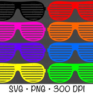 Shutter Striped Sunglasses Shades SVG Vector Cut File and PNG - Etsy