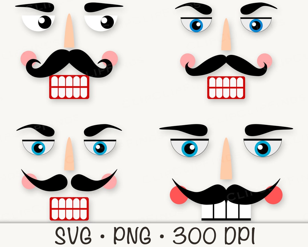 Nutcracker Faces, Nutcracker Face, Nutcracker SVG PNG, Sublimation ...