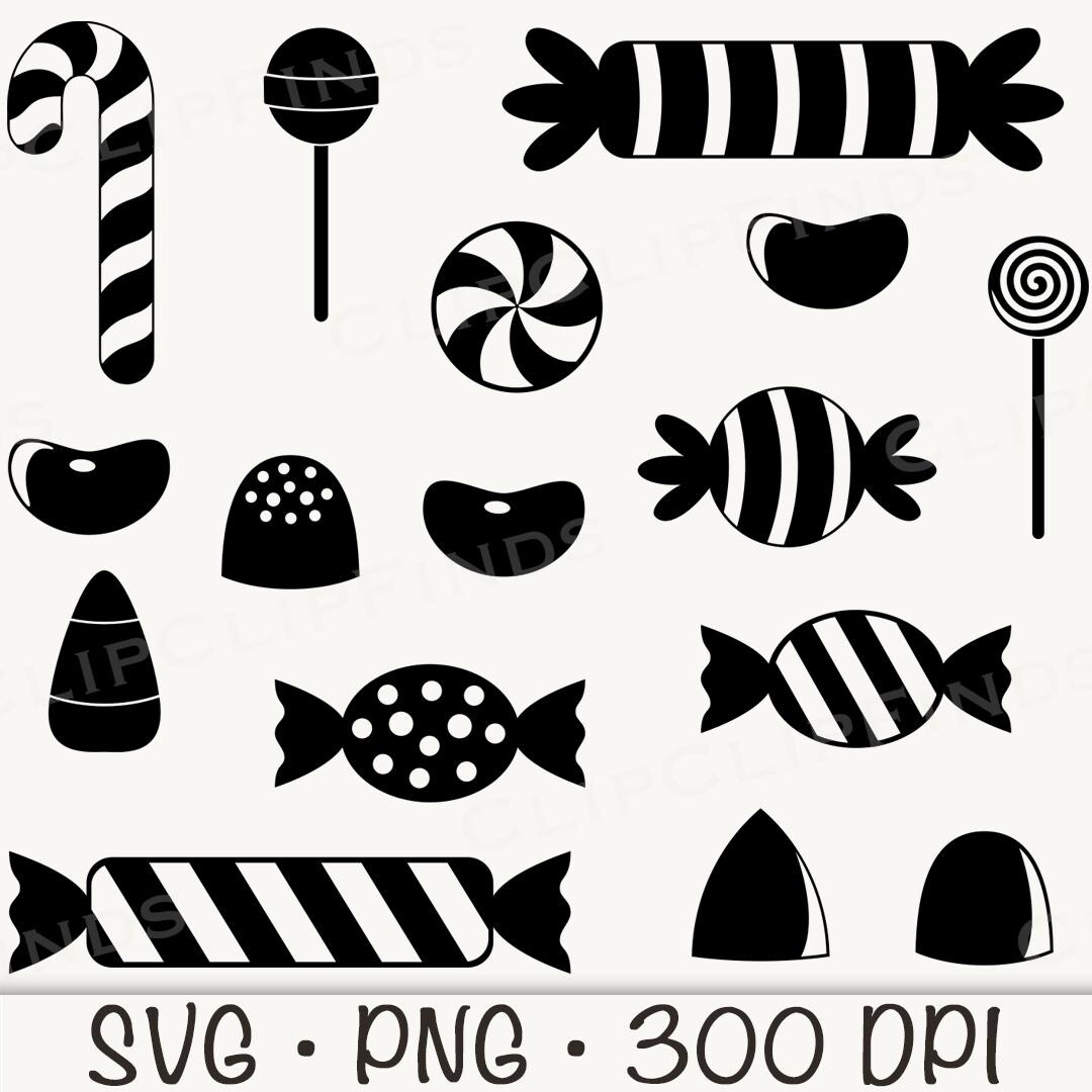Candy SVG, Candy PNG, Candy SVG Bundle, Candy Silhouette, Candy Cane ...
