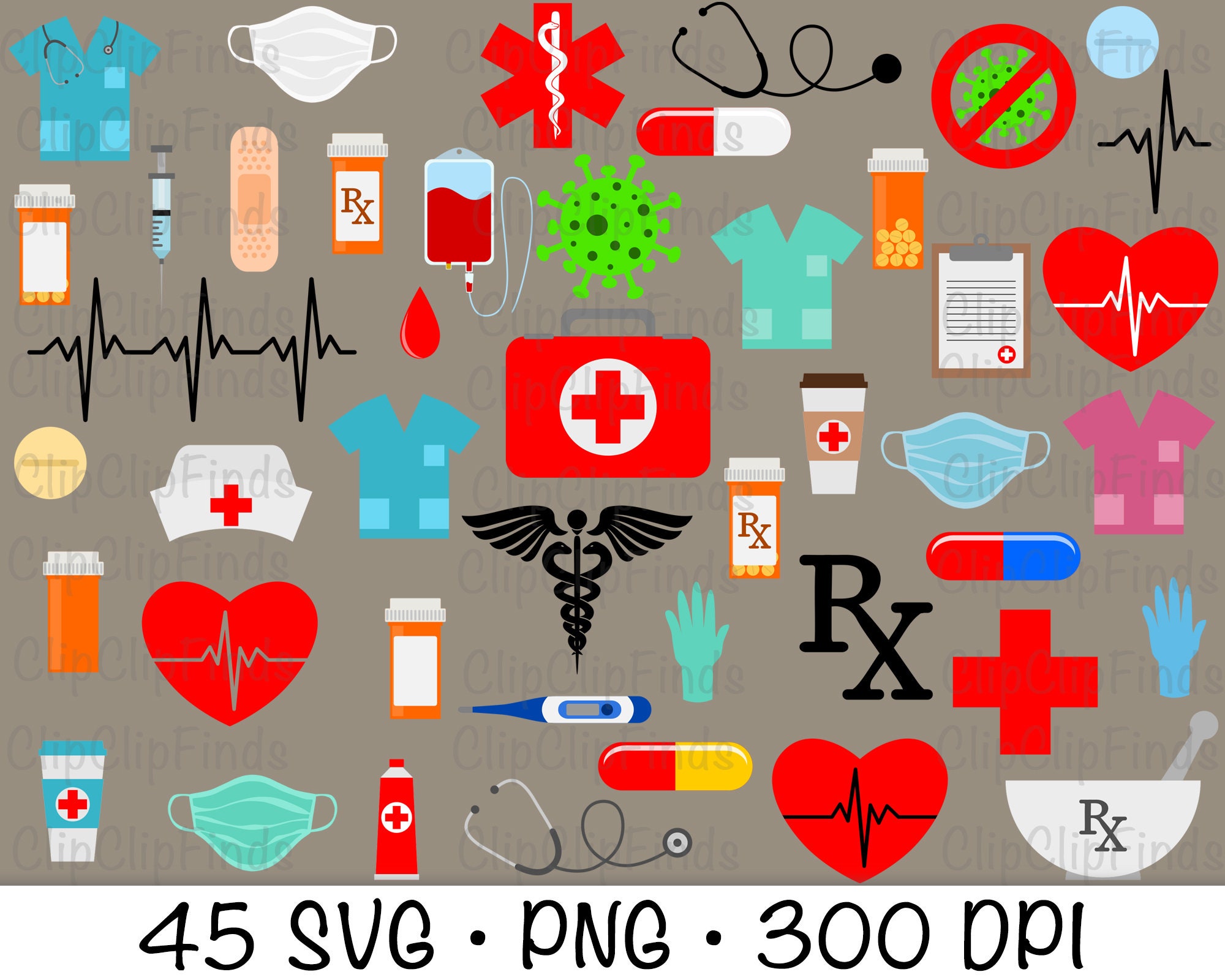 Medical Clip Art Bundle Pack SVG PNG Instant Digital - Etsy Australia