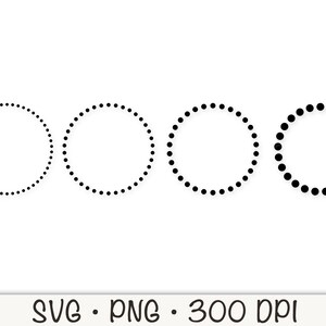 Dotted Circle Border SVG, Monogram Frame Pack, Dot Circle Frame, Clip Art, SVG and PNG ...