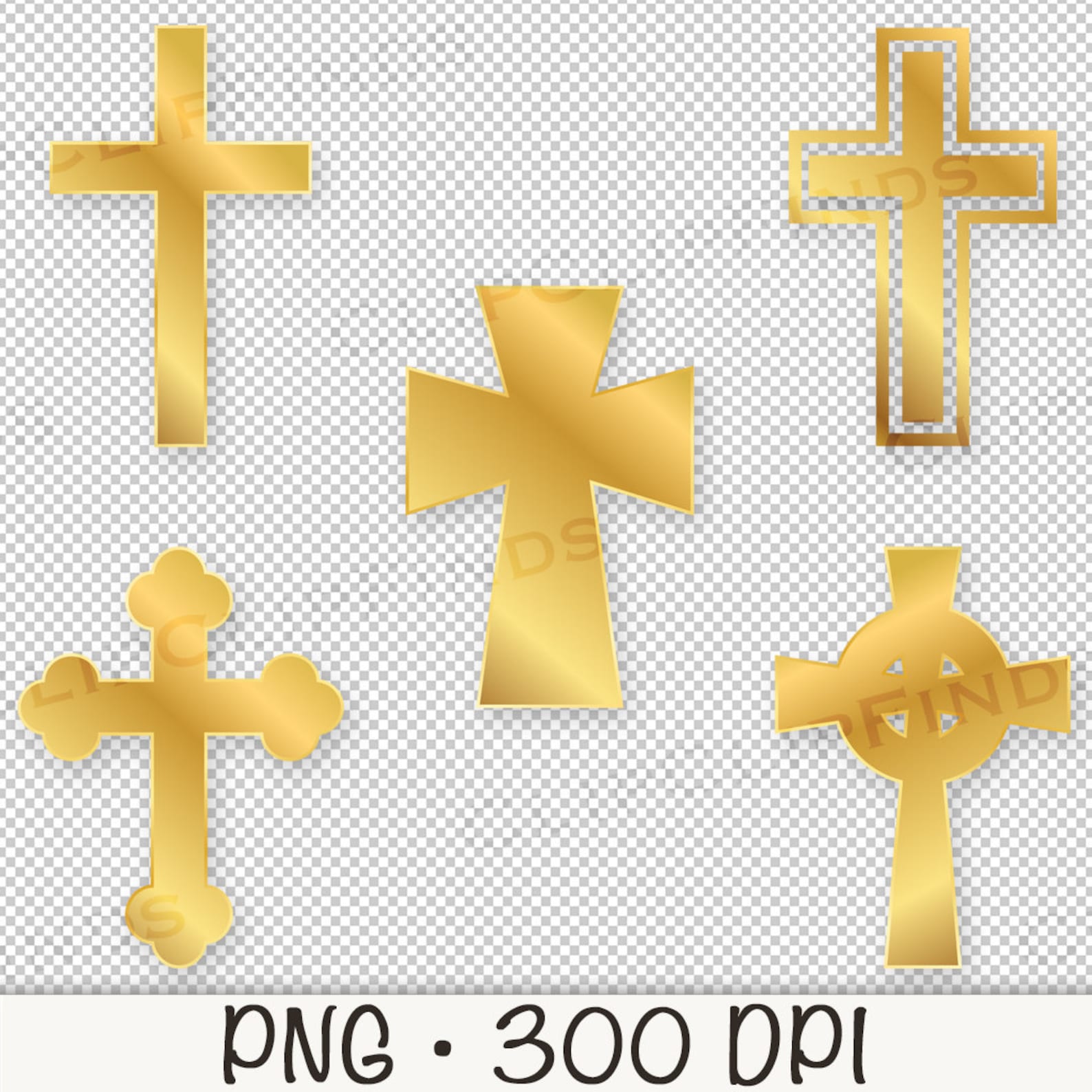 Gold Cross Clipart: PNG Overlay Bundle (digital Download) - Etsy