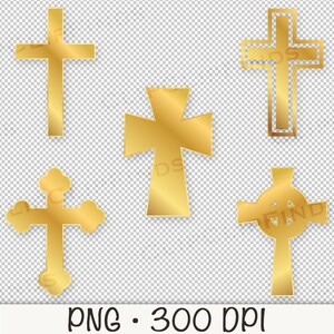 Gold Cross PNG, Gold Cross Clipart, Gold Crosses Overlay Bundle Pack ...