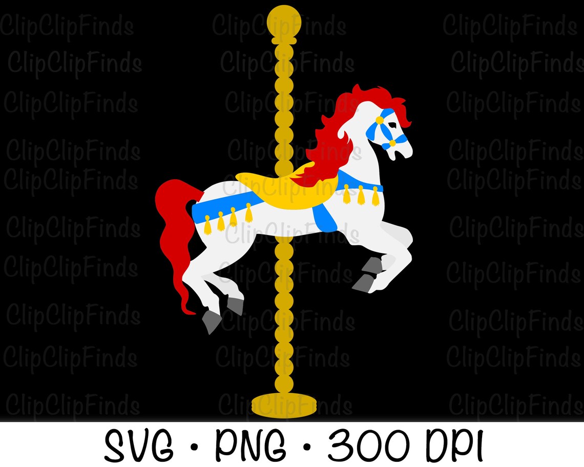 Carousel Horse Merry Go Round SVG PNG Clip Art Instant - Etsy