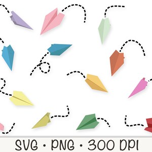 Paper Plane SVG, Paper Plane Clipart, Flying Planes With Trail, Paper ...