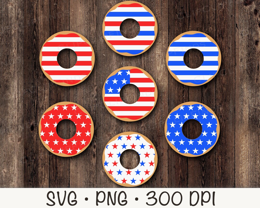 American Flag Donuts, Patriotic Dessert, July 4th, SVG, PNG ...